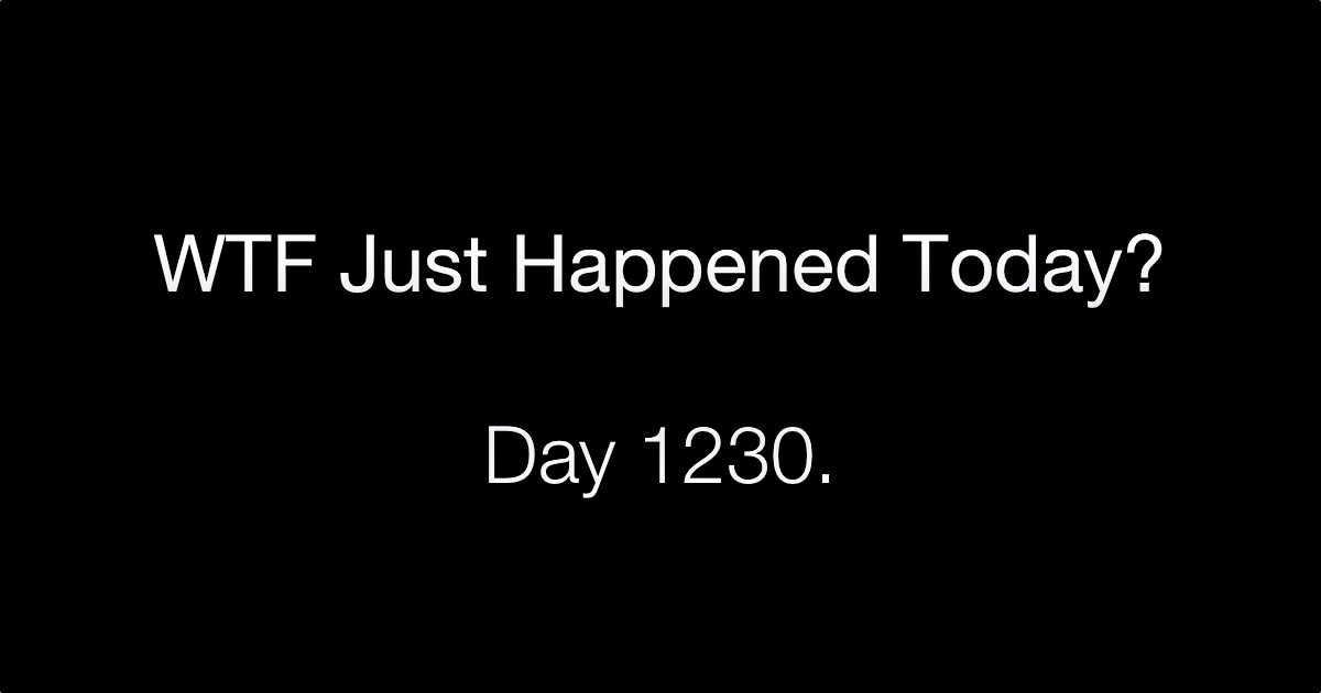 Day 1230 What The Fuck Just Happened Today 